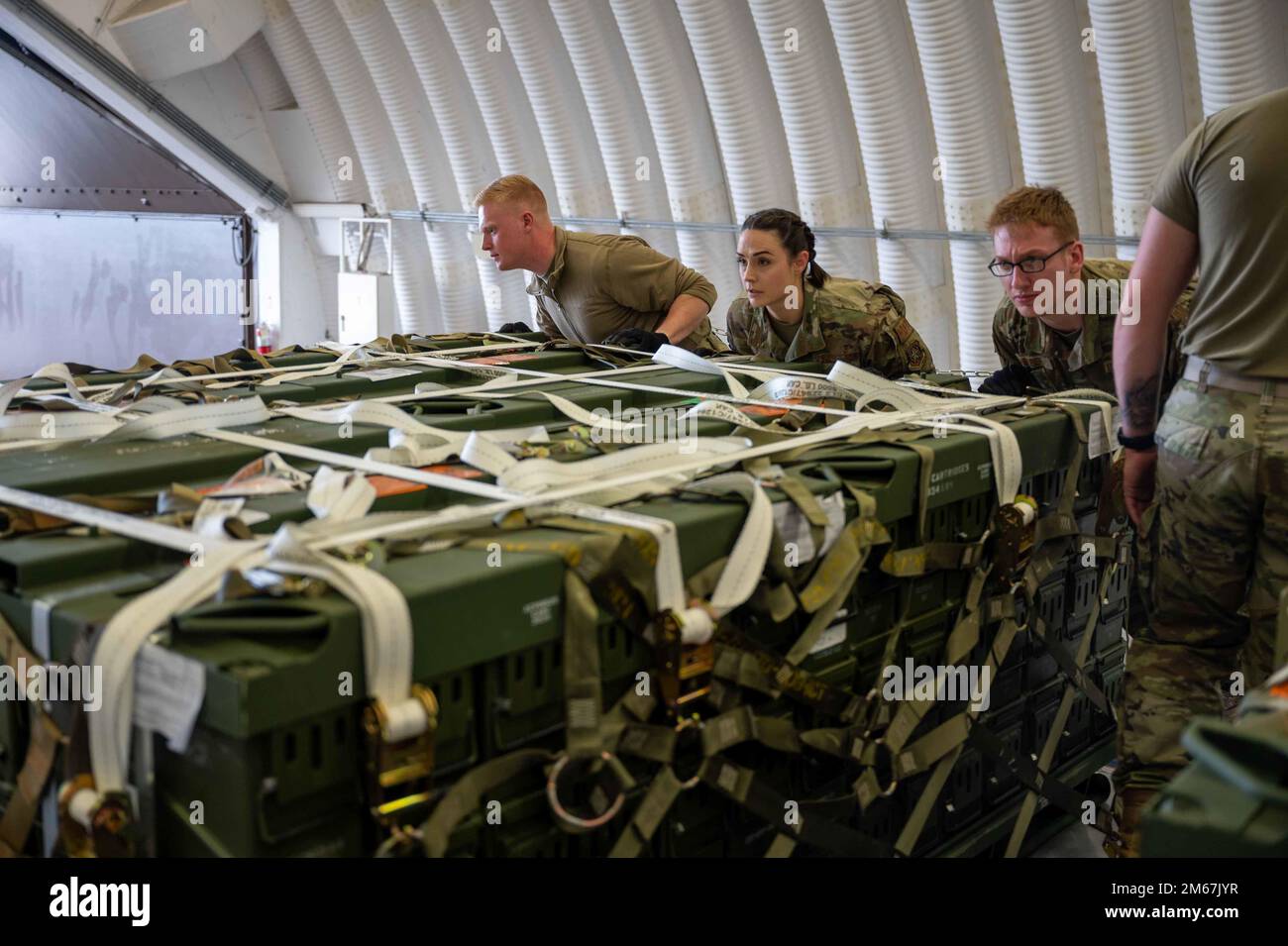Airmen from the 721st Aerial Port Squadron and the 86th Logistics ...