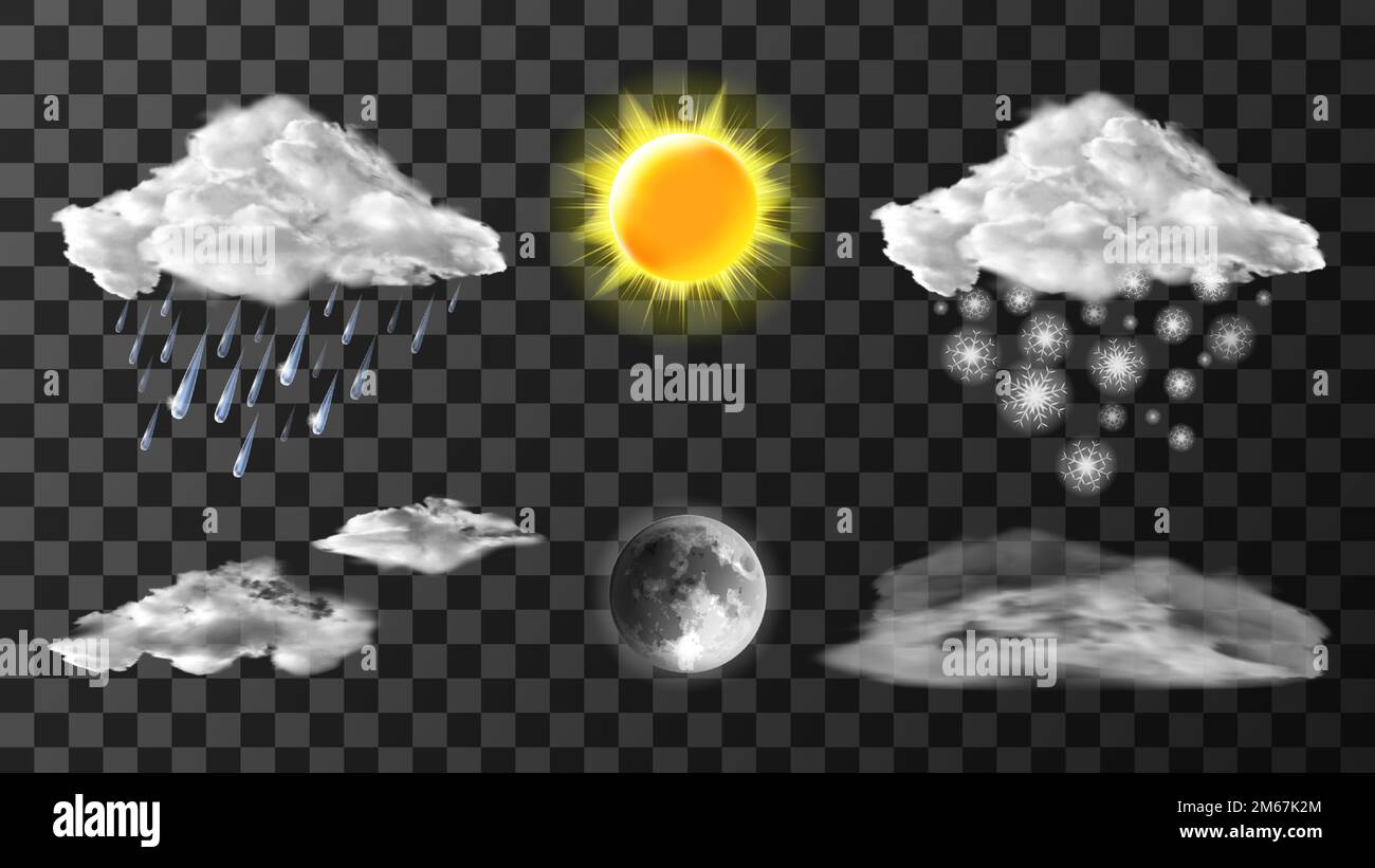 Weather forecast icons realistic hi-res stock photography and images ...