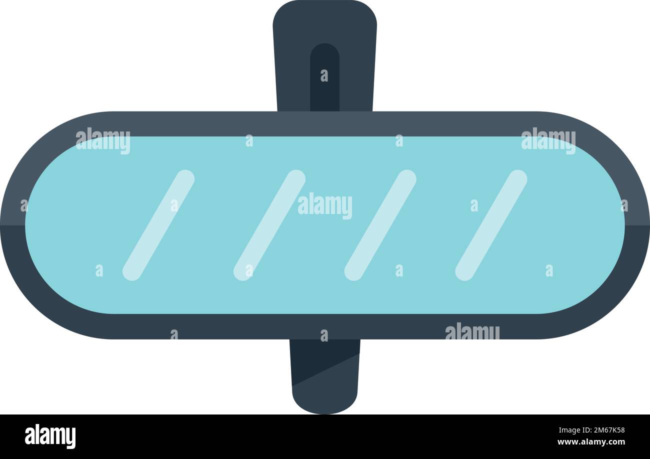Car indoor mirror icon flat vector. View salon. Driver interior ...