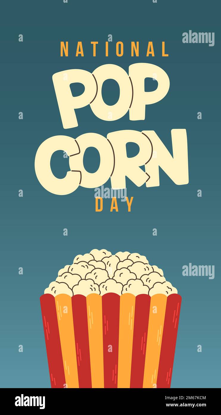 National popcorn day design background. Abstract background. January 19 ...