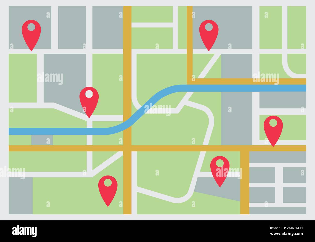 paper map with pins Stock Vector Image & Art - Alamy