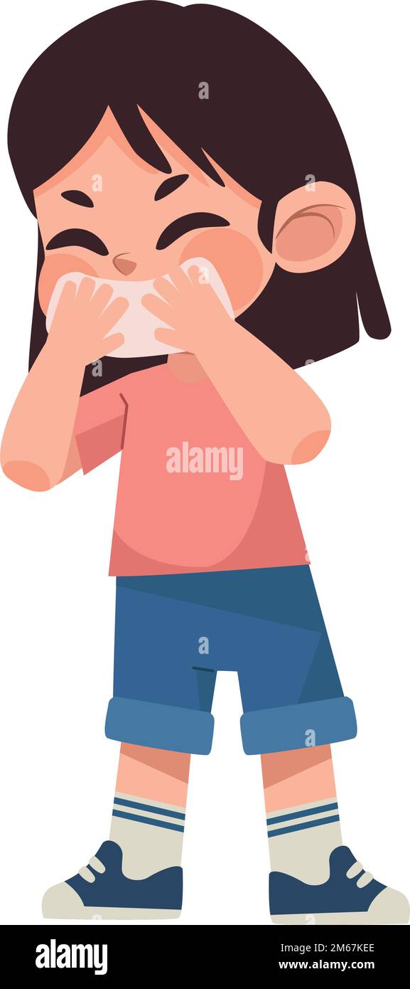 little girl sick with flu Stock Vector Image & Art - Alamy
