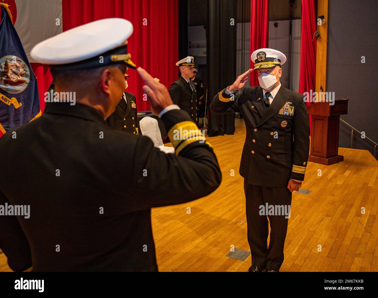 YOKOSUKA, Japan (April 13, 2022) Rear Adm. Rick Seif, right, relieves Rear Adm. Butch Dollaga ...