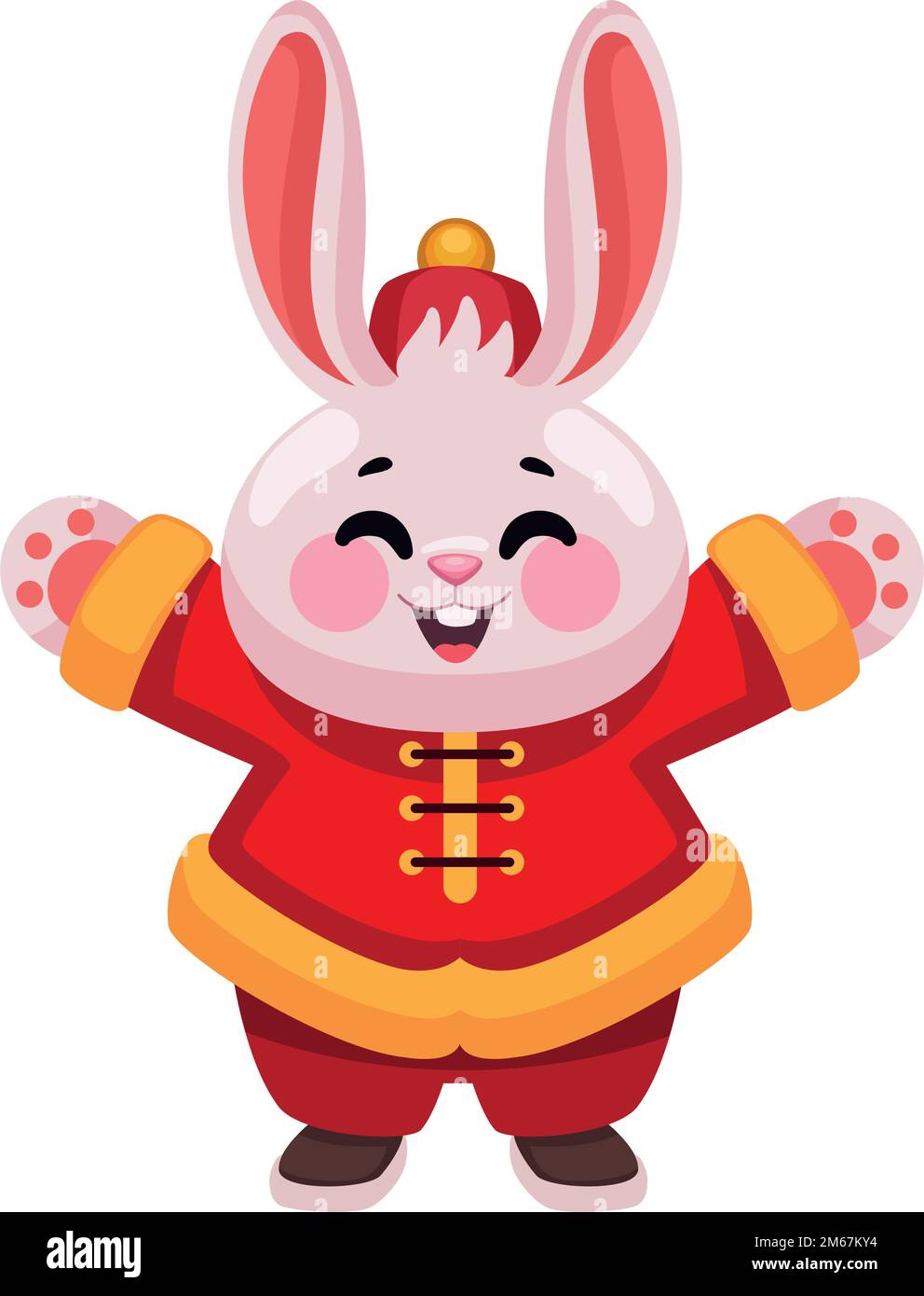 happy chinese rabbit Stock Vector Image & Art - Alamy