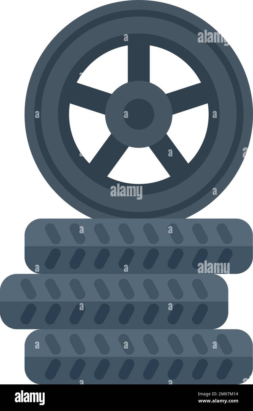 Car wheels icon flat vector. Auto tire. Sport race isolated Stock ...
