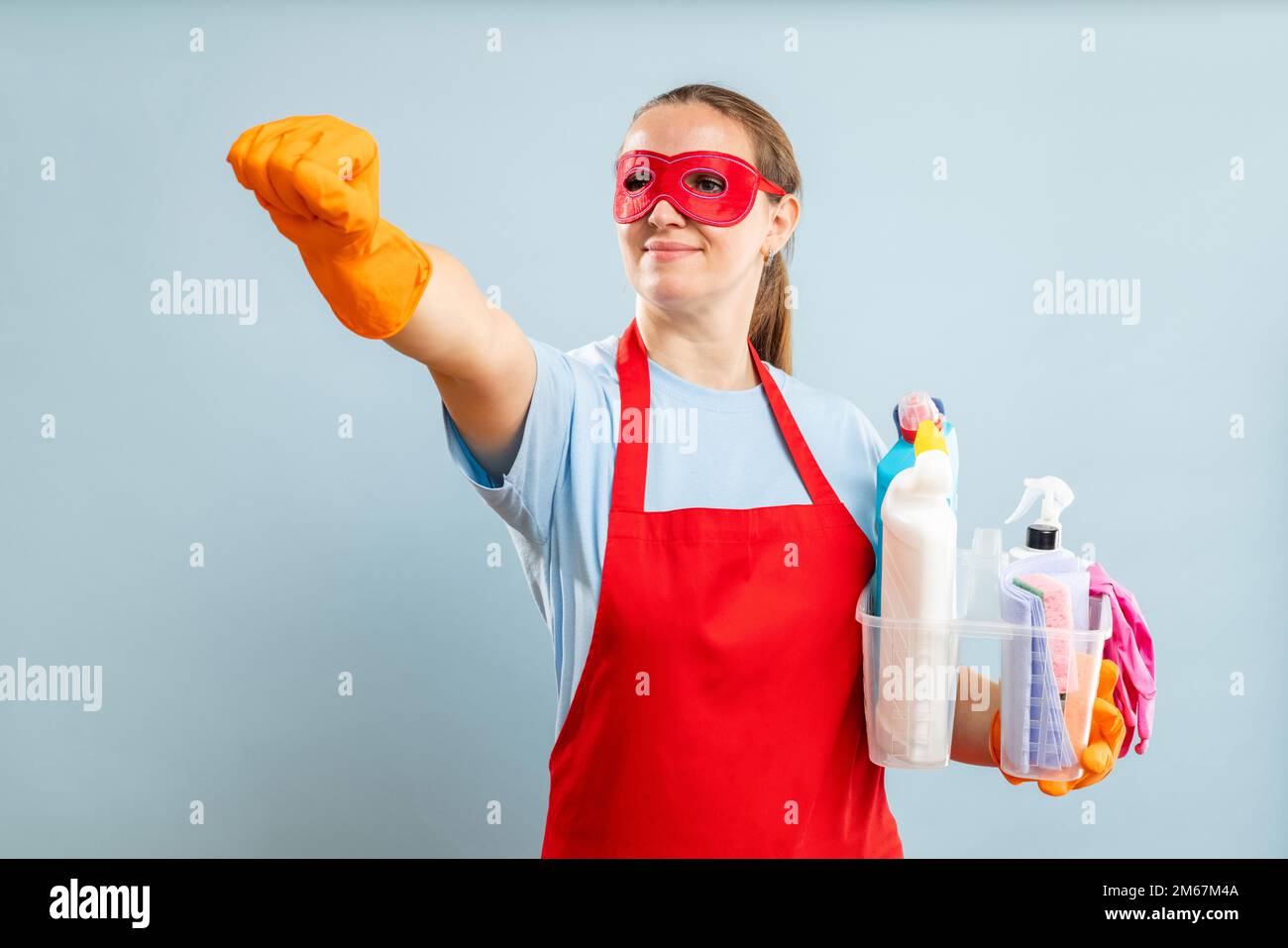 Professional cleaner woman in apron hi-res stock photography and images ...