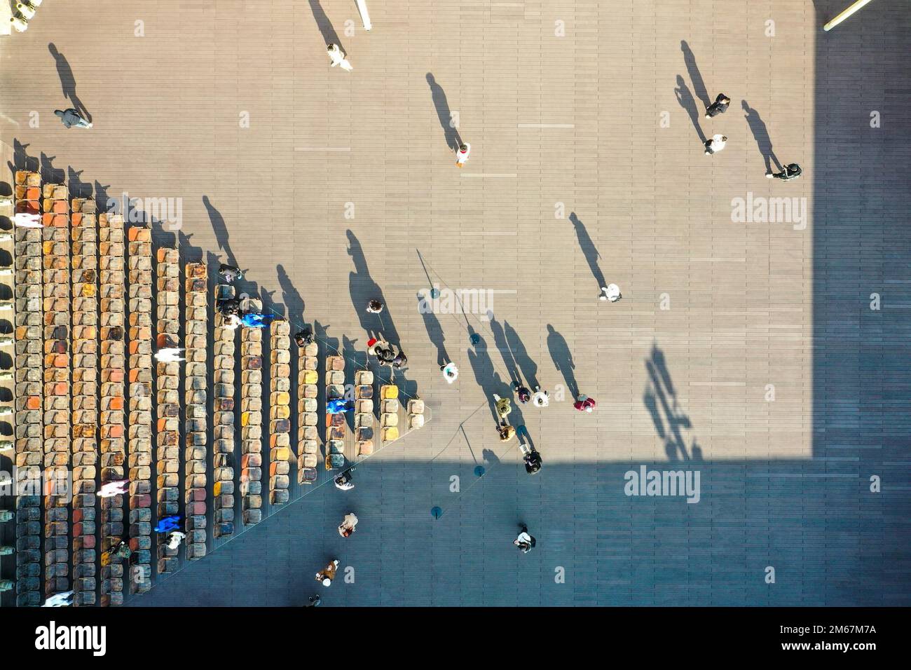 Aerial photo shows a large number of tourists visiting the Unique Henan ...