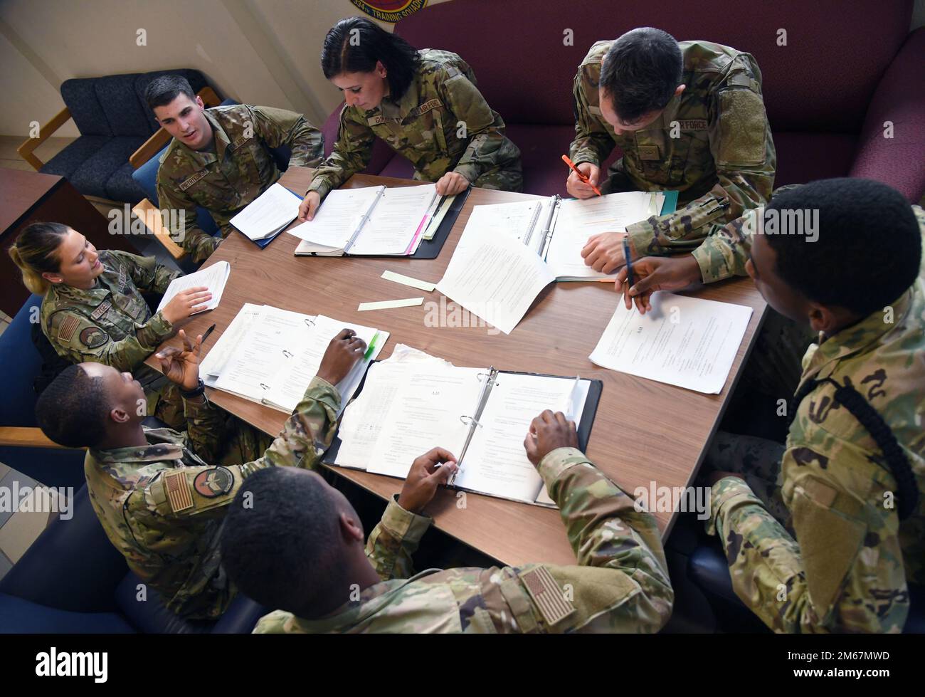 Airmen from the 334th Training Squadron participate in a study session ...