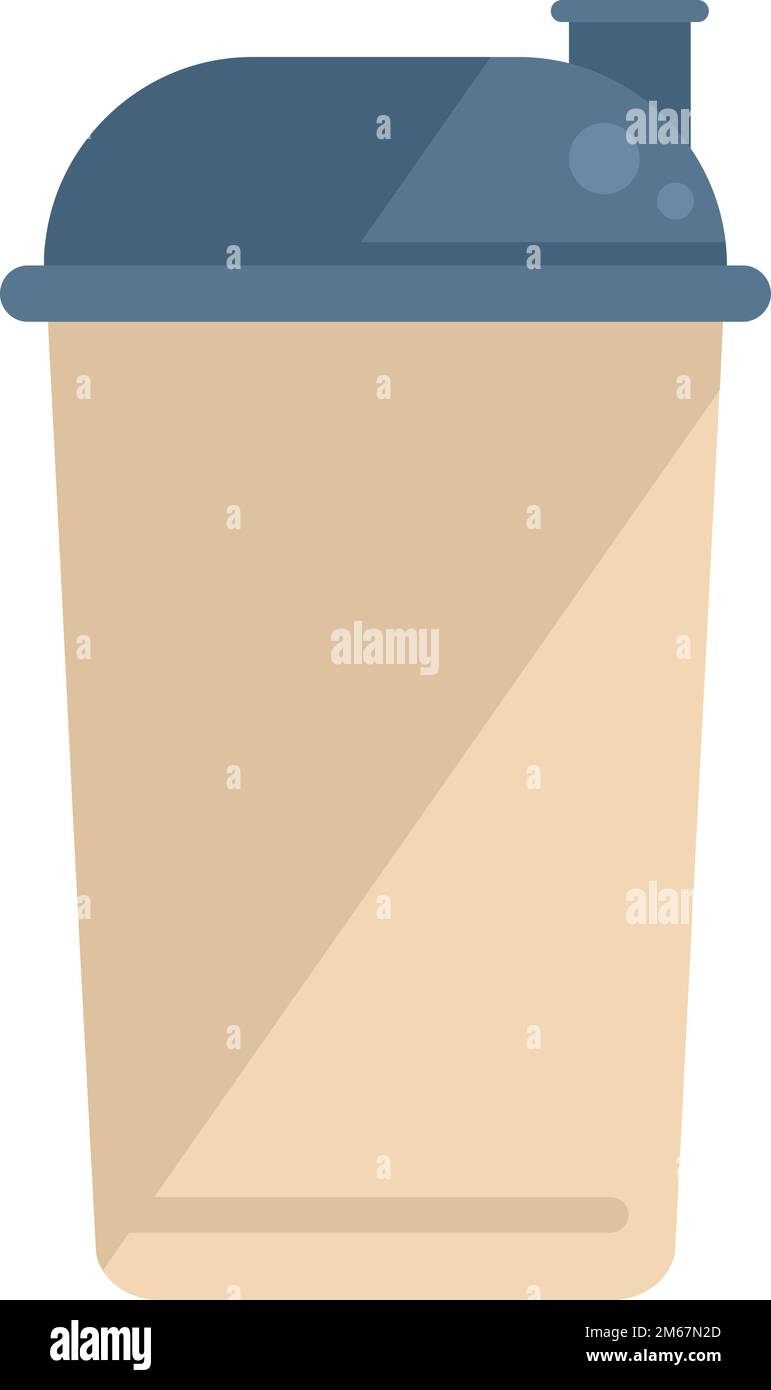 Sugar protein shaker icon flat vector. Sport supplement. Gym food ...