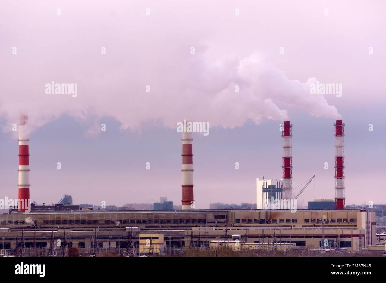 Smoke from factory chimneys, Ecology, environmental pollution. Factory ...