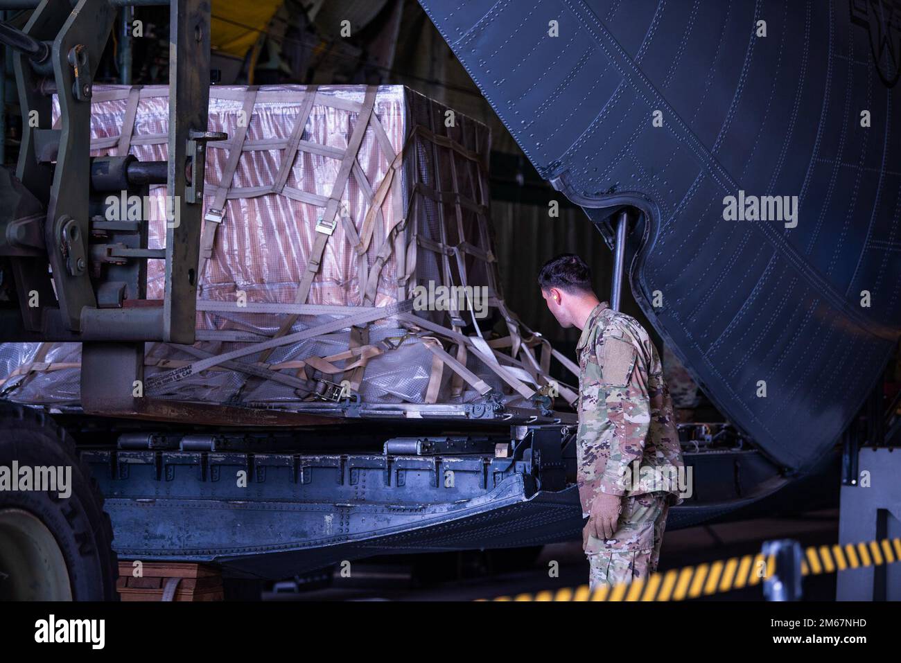 Airman 1st Class Jacob Monday, a student in the Basic Loadmaster Course ...