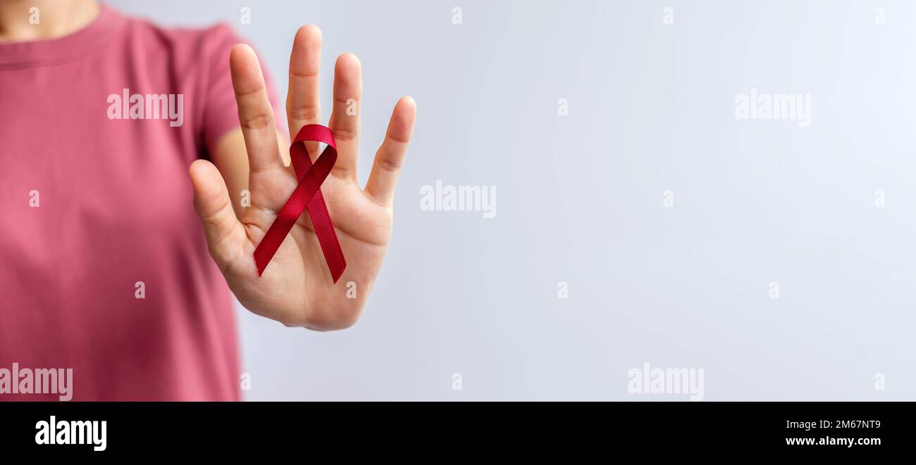 Burgundy Red Ribbon for March multiple myeloma Cancer and December ...