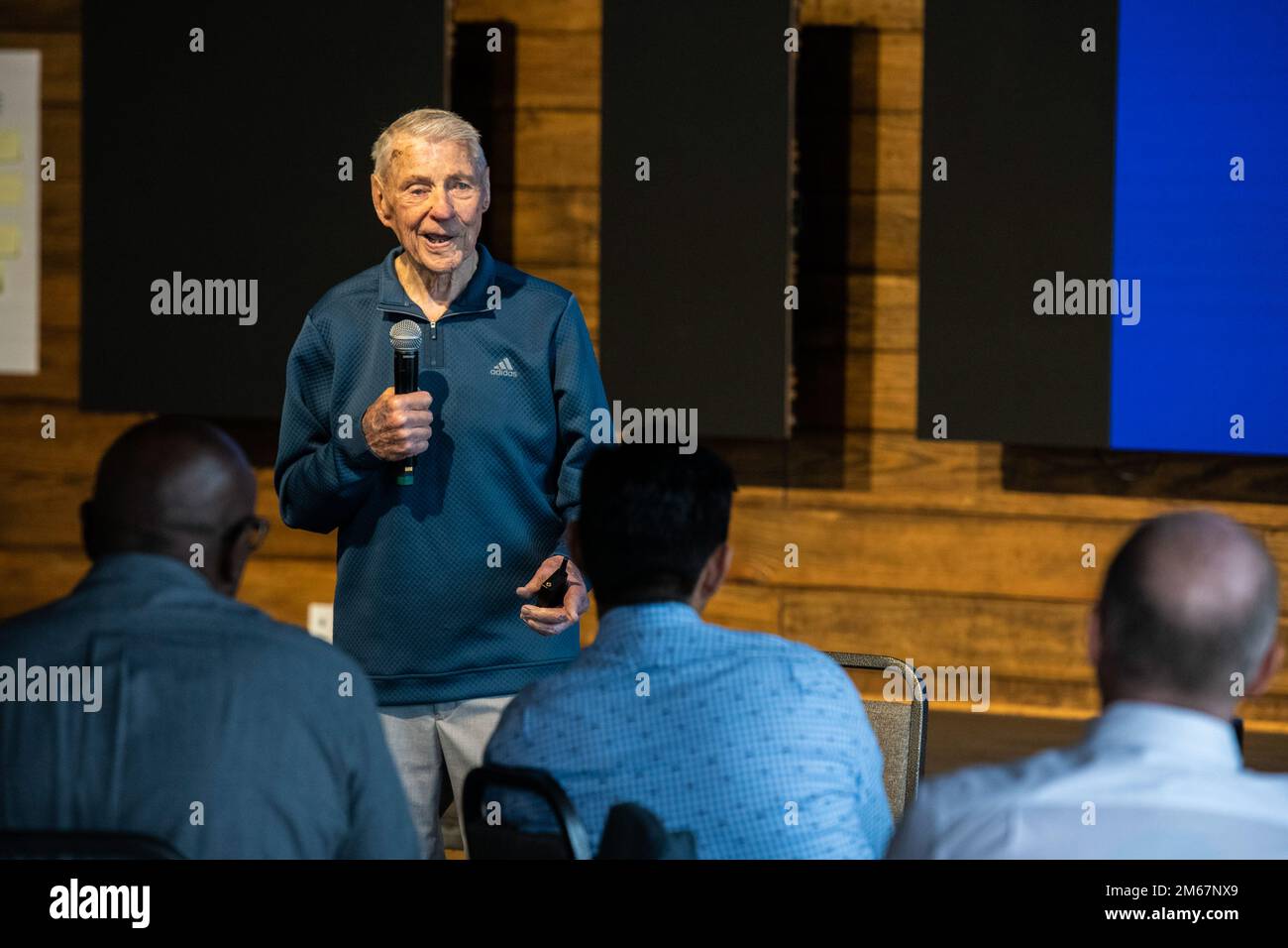 Retried Chief Master Sgt. of the Air Force Robert Gaylor talks with ...