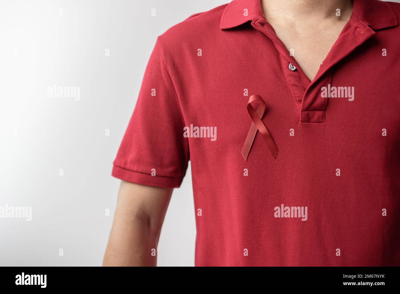 Burgundy Red Ribbon for March multiple myeloma Cancer and December ...