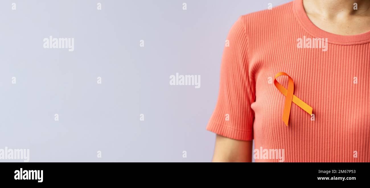 Orange Ribbon for Leukemia, Kidney cancer day, world Multiple Sclerosis ...