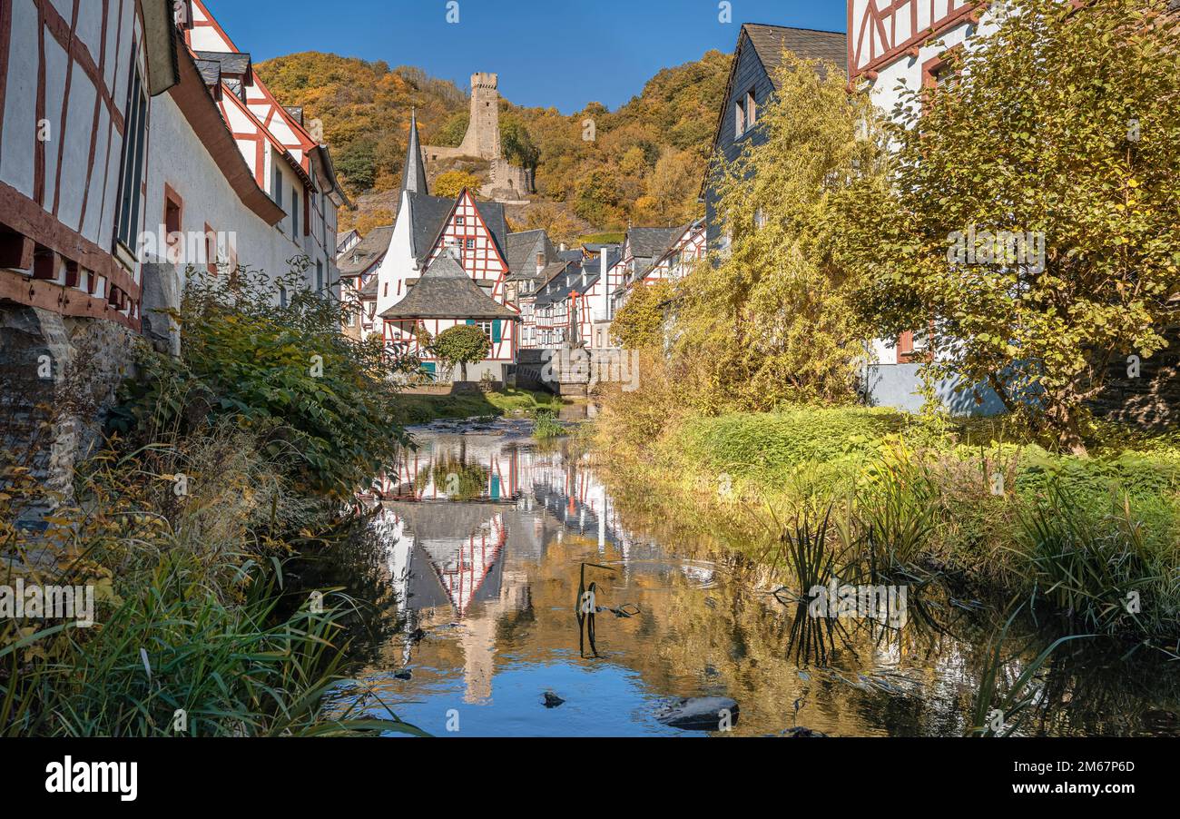 Traditional half-timber houses of the Eifel region, Monreal, Germany ...