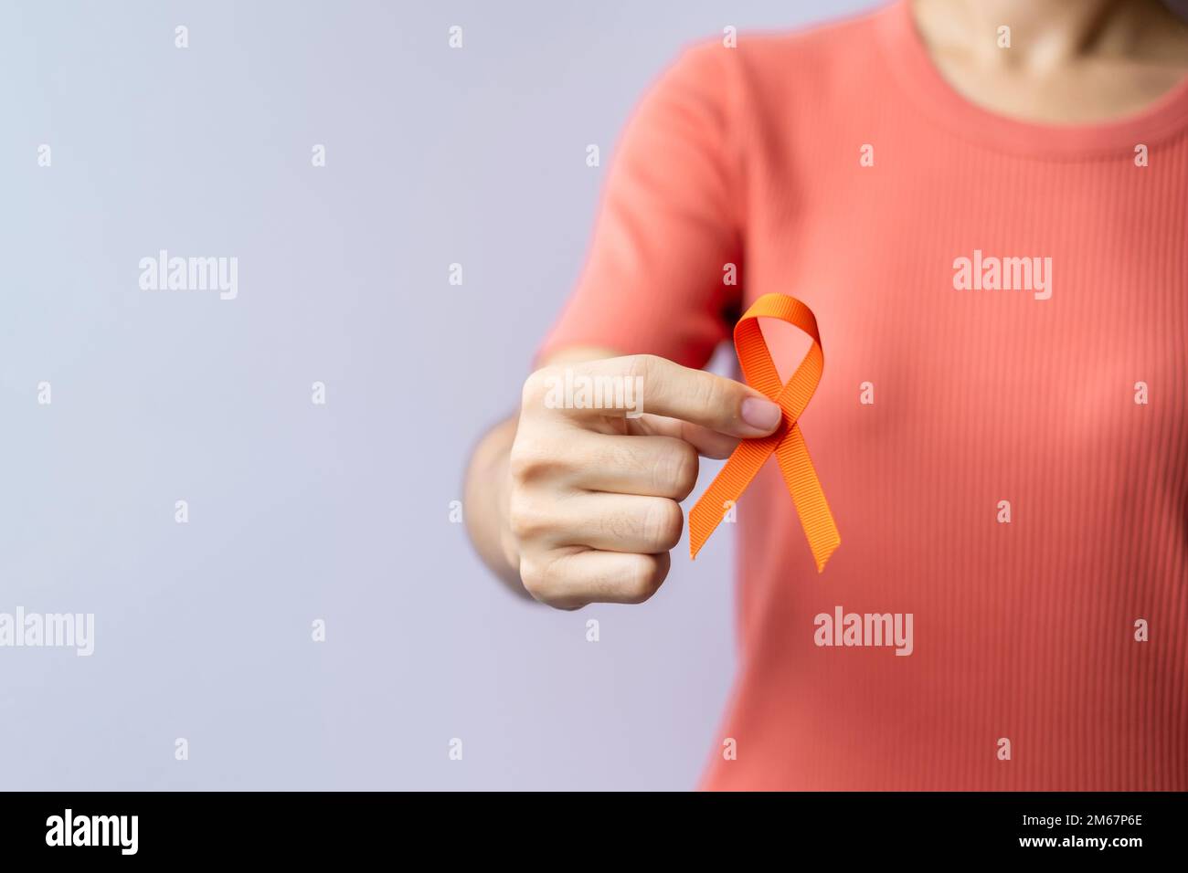 Orange Ribbon for Leukemia, Kidney cancer day, world Multiple Sclerosis ...