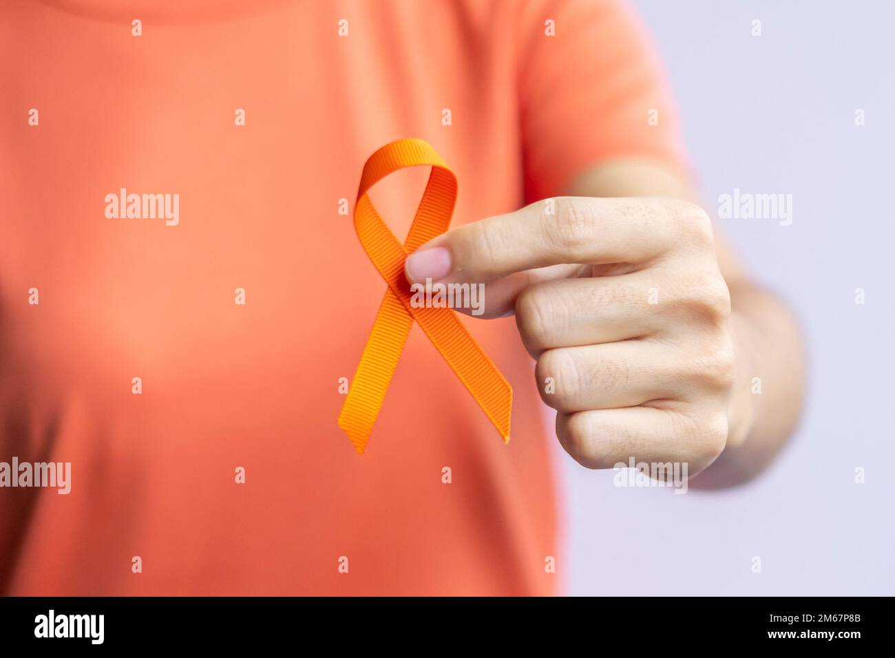 Orange Ribbon for Leukemia, Kidney cancer day, world Multiple Sclerosis ...