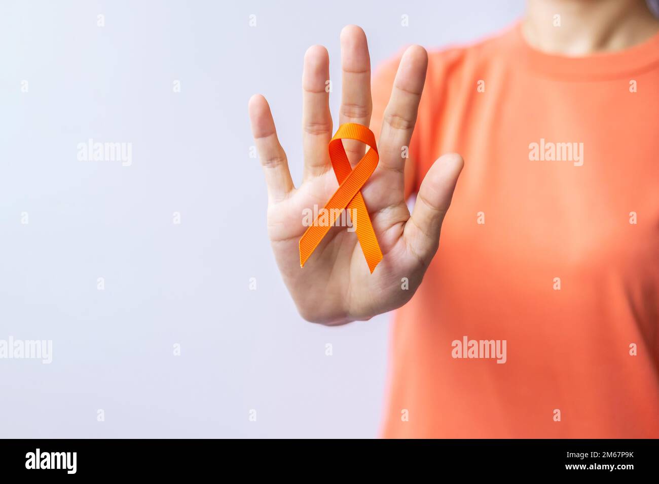 Orange Ribbon for Leukemia, Kidney cancer day, world Multiple Sclerosis ...