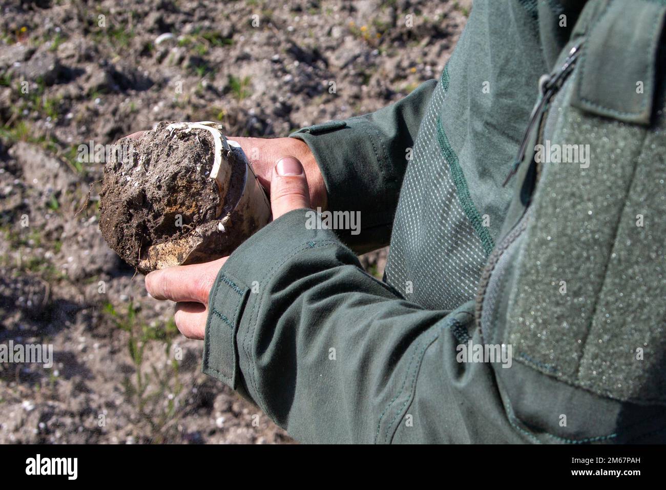 A U.S. Marine assigned to Explosive Ordnance Disposal, Marine Corps Air ...