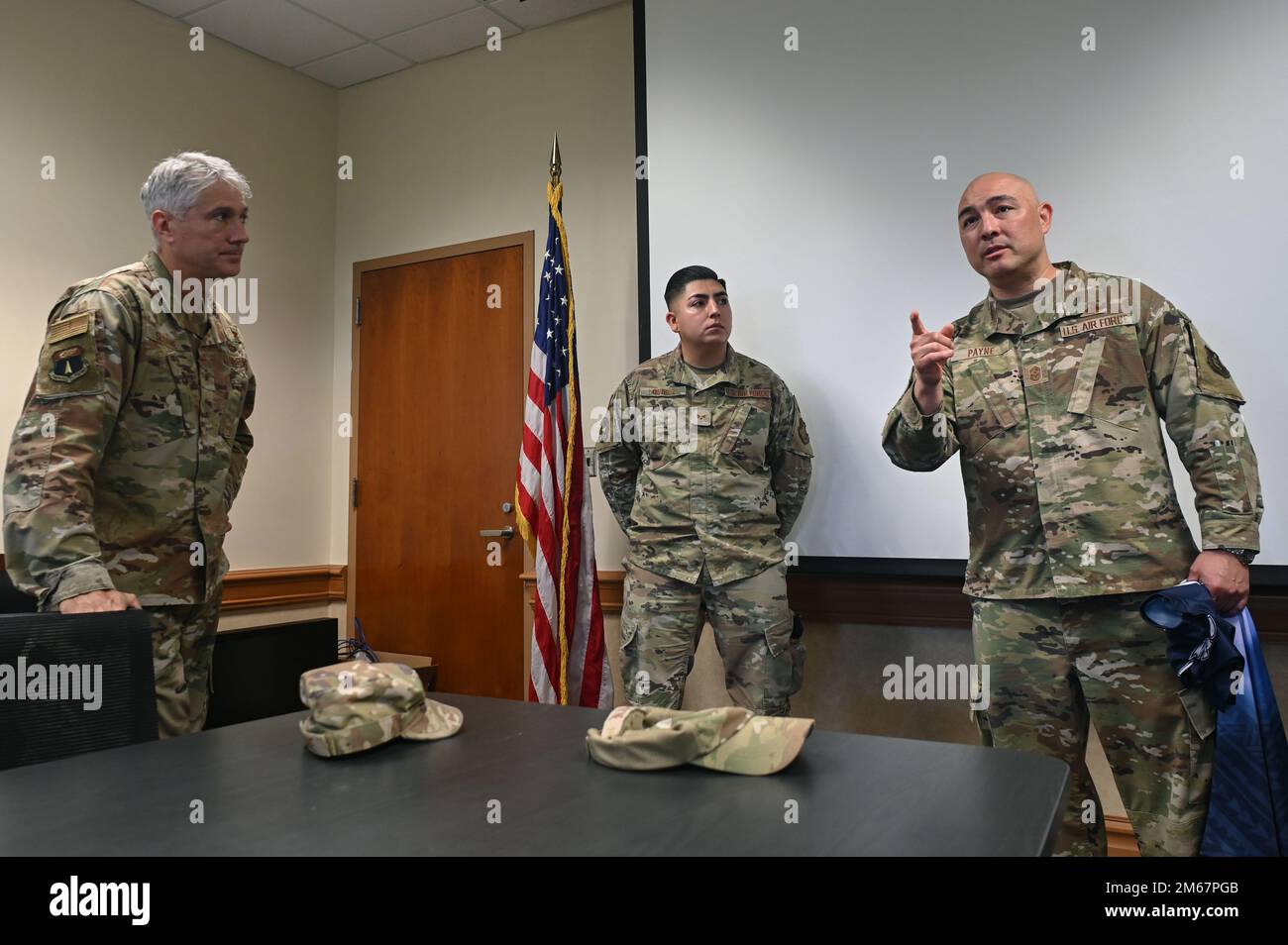 U.S. Air Force Chief Master Sgt. John Payne, 36th Wing command chief ...