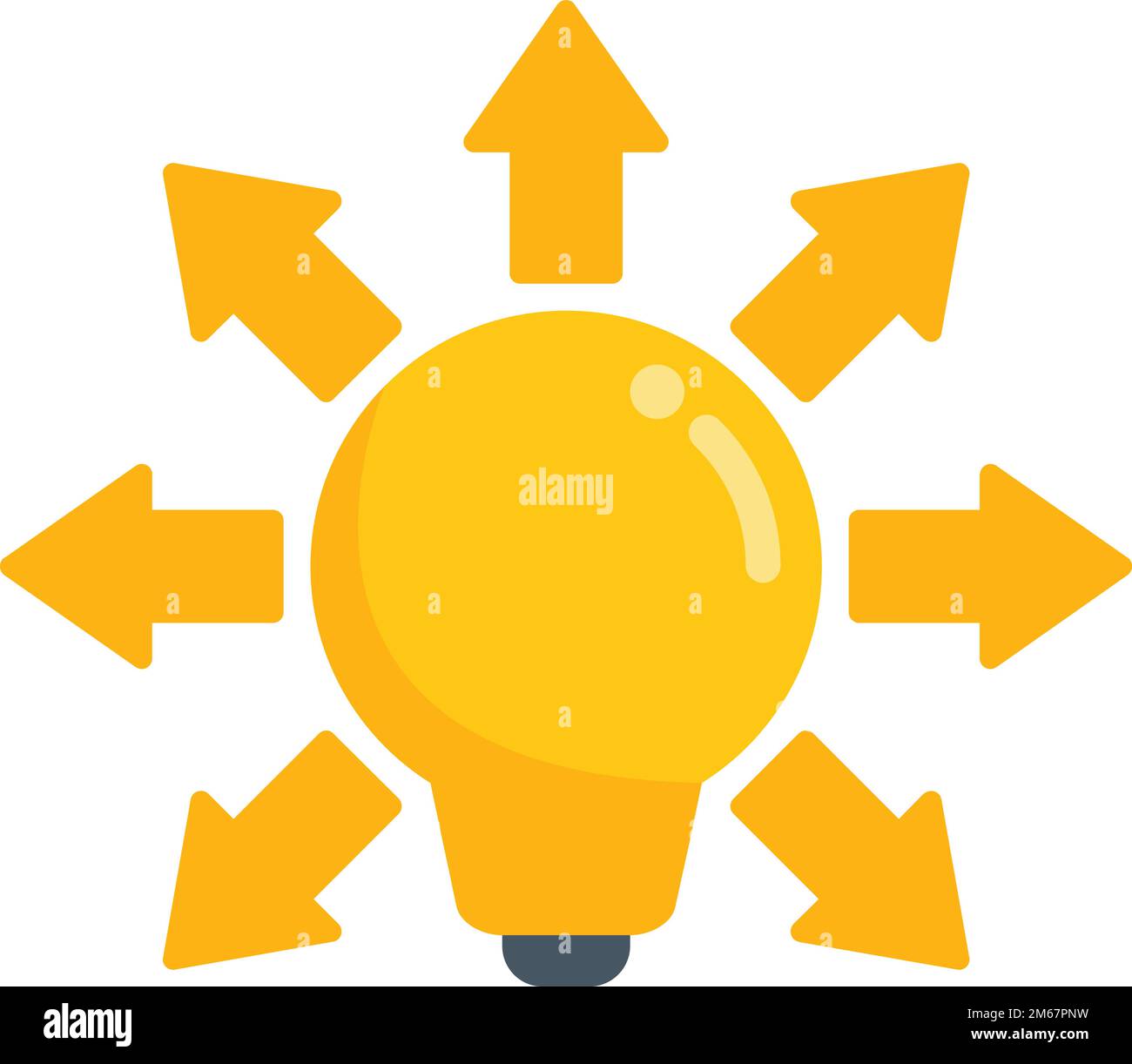 Modern idea bulb icon flat vector. Business light. Web think isolated ...