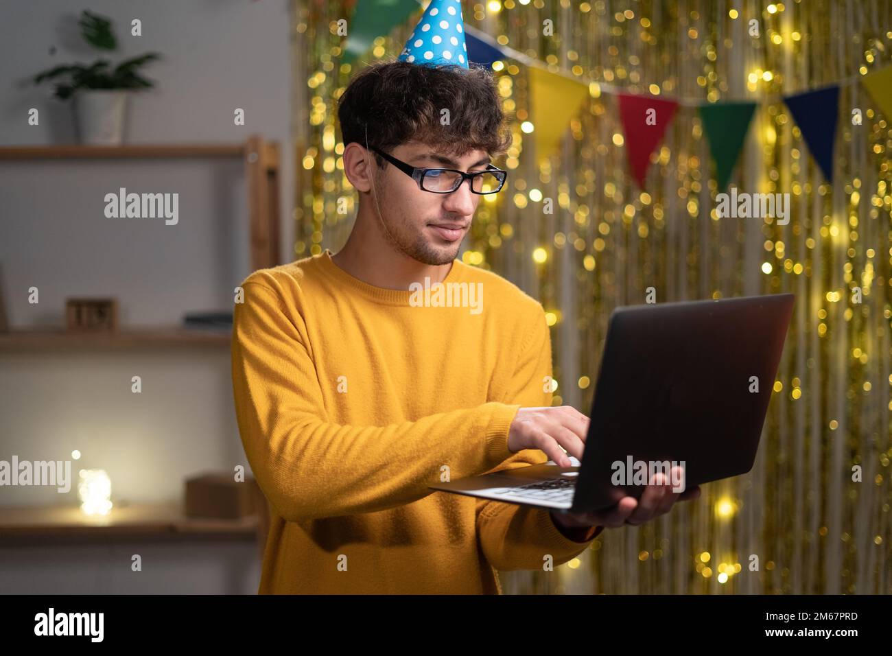 Celebrate laptop hi-res stock photography and images - Alamy