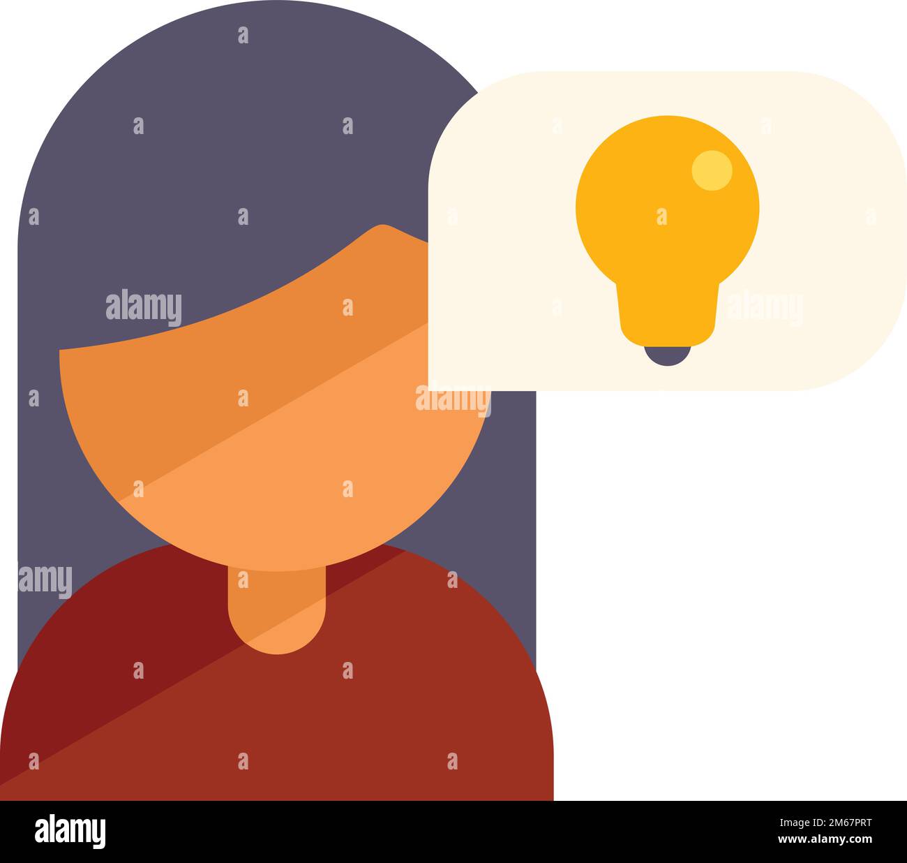 Manager idea icon flat vector. Creative bulb. Brain team isolated Stock ...