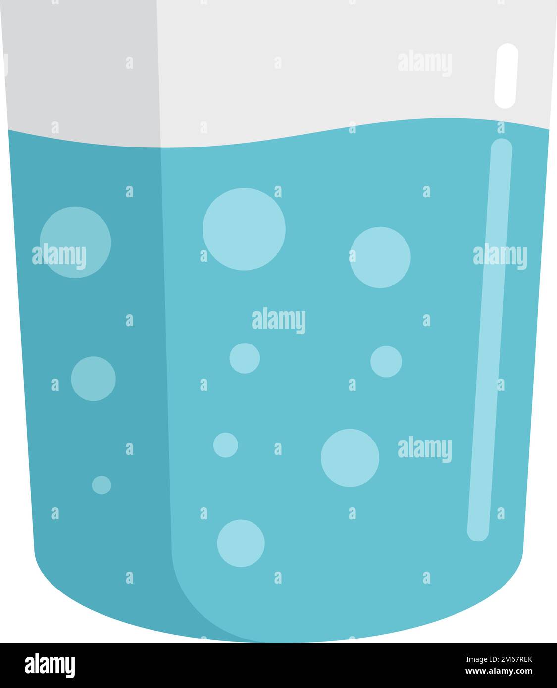 Glass tooth rinse icon flat vector. Dental clean. Bottle product ...