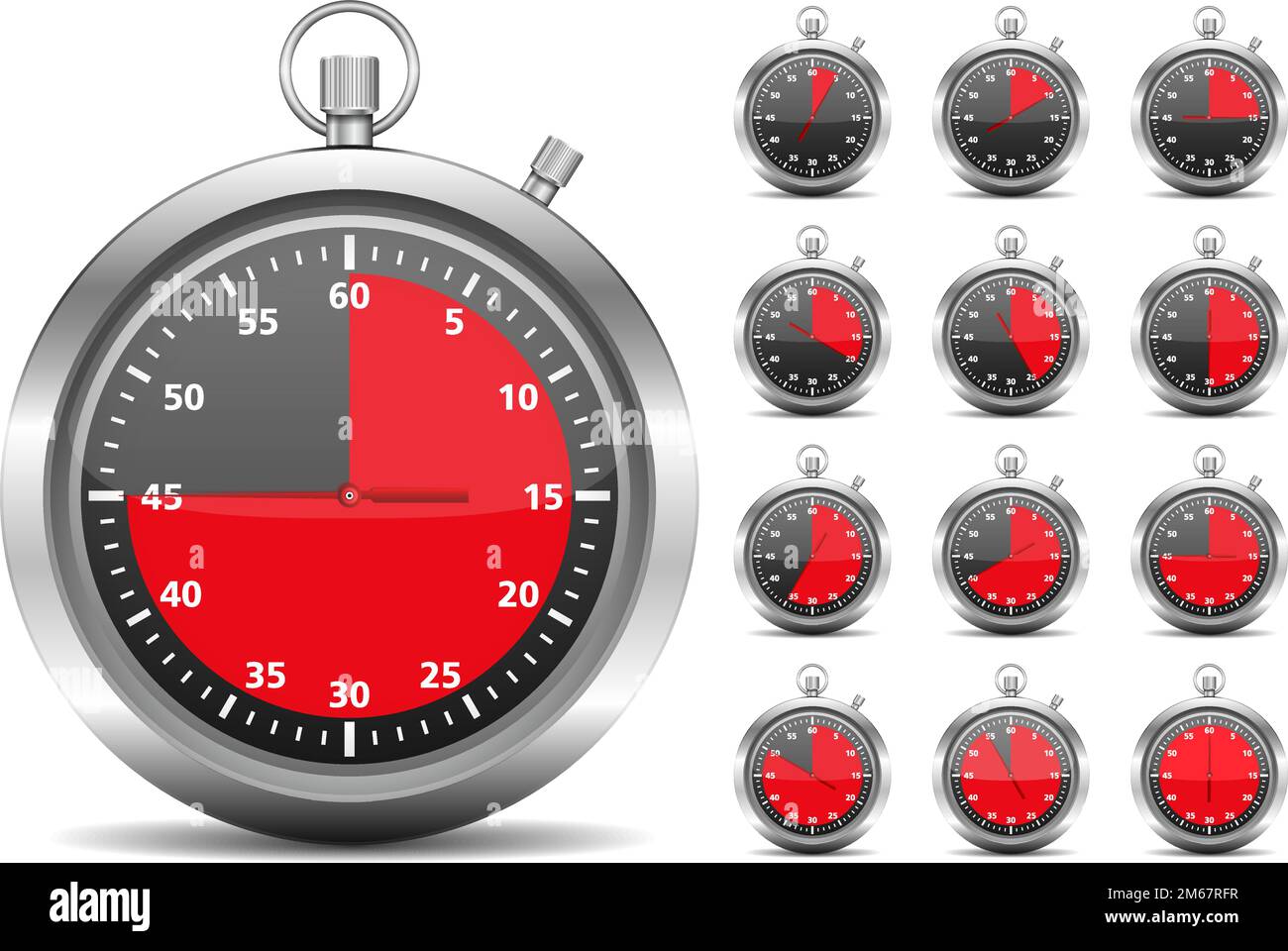 Stopwtach - red timers, vector eps10 illustration Stock Vector Image ...