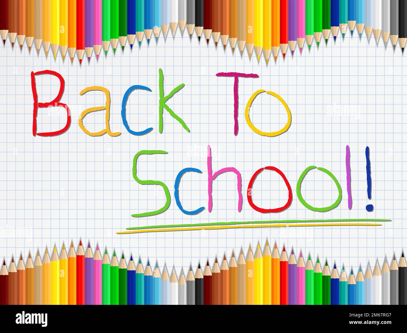 Back to school concept with colored pencil on the paper, vector eps10 ...