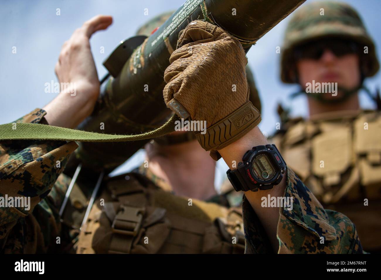 A Marine with second platoon, Bravo Company, Marine Barracks Washington ...