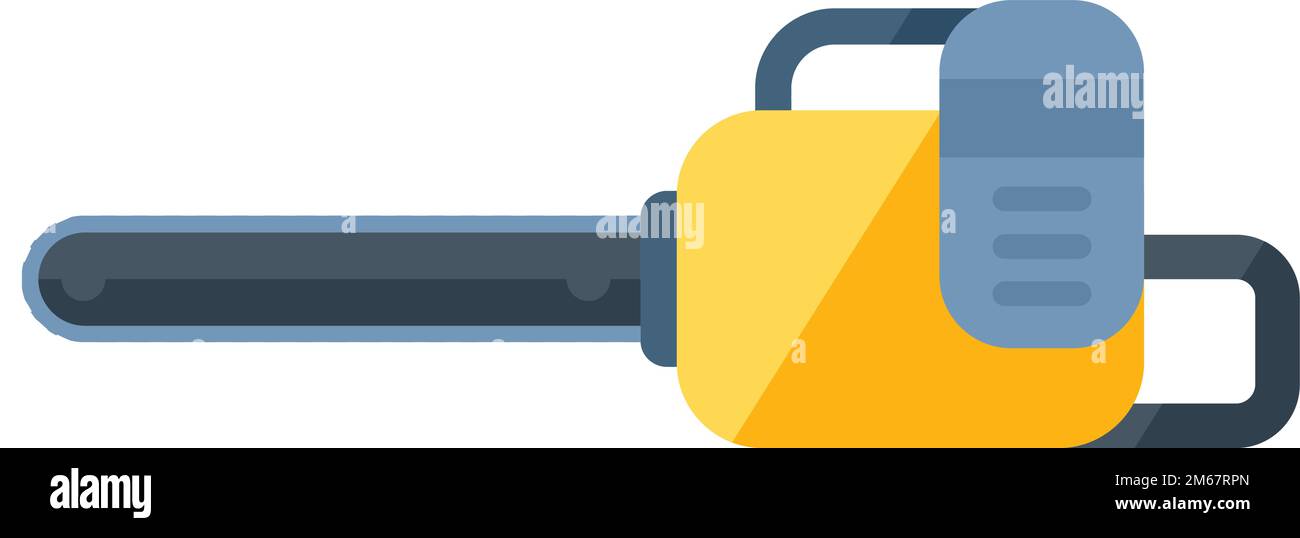Electric saw icon flat vector. Chainsaw tool. Power chain isolated ...