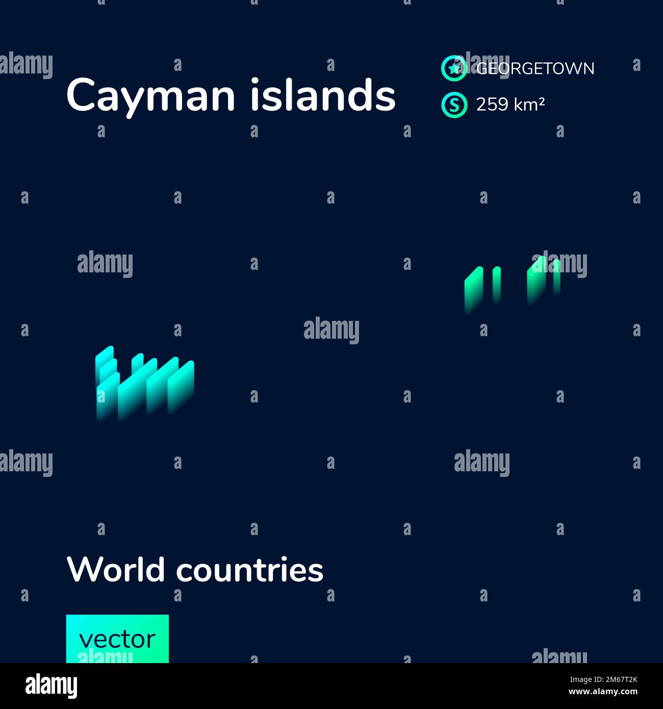 Cayman islands digital map Stock Vector Images - Alamy
