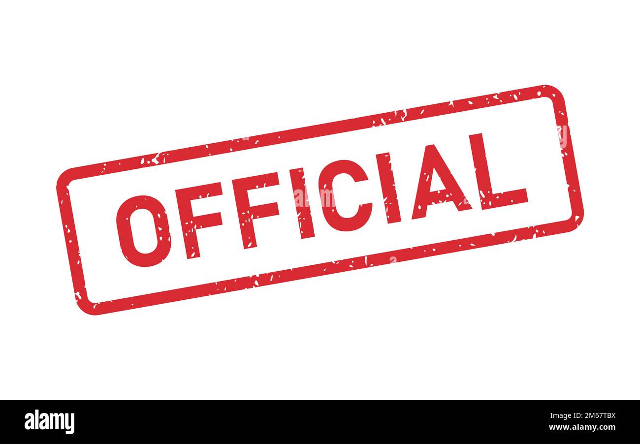 Grunge Official word rubber stamp. Official sign sticker set. Grunge vintage square label ...