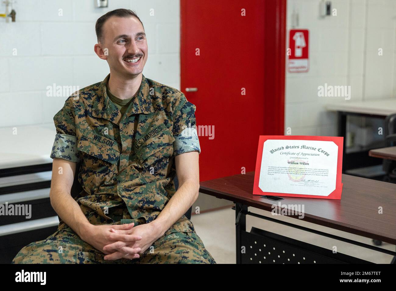 U.S Marine Corps Cpl. William Wilson, a ground radio technician with ...