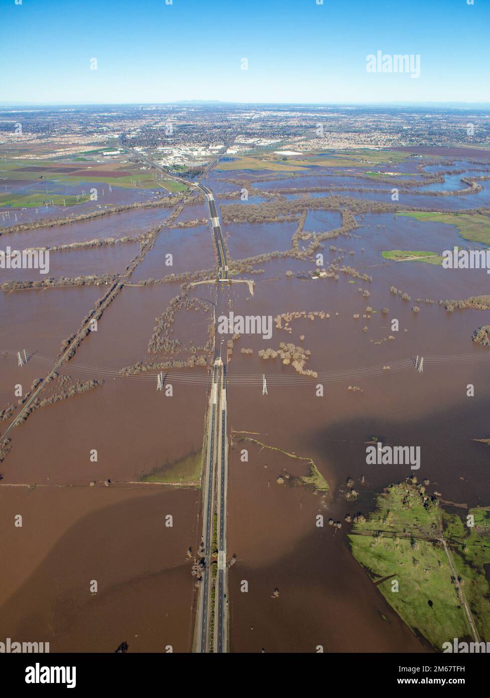 January 1, 2023, Sacramento County, California, USA: Aerial photo of ...