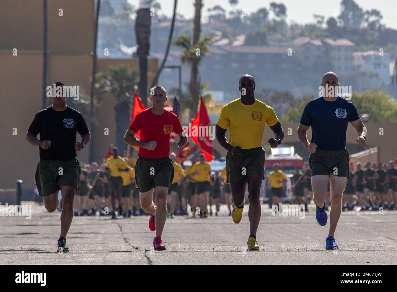 The Marine Corps Recruit Depot (MCRD) San Diego Drill Masters, run in ...