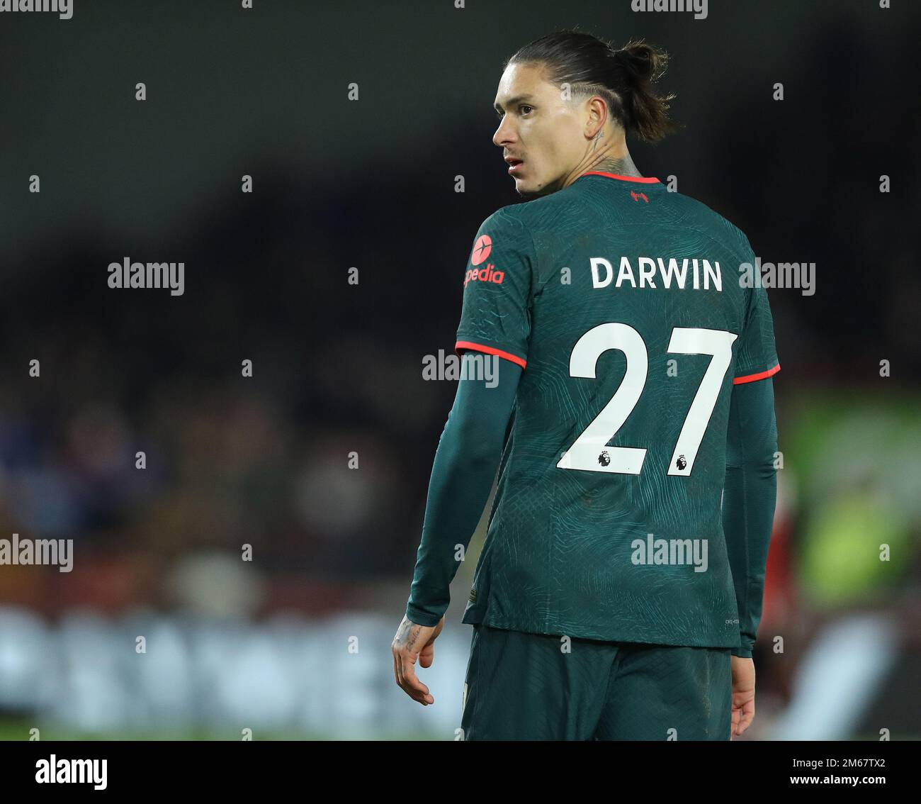 London, UK. 2nd Jan, 2023. Darwin Núñez of Liverpool during the Premier ...