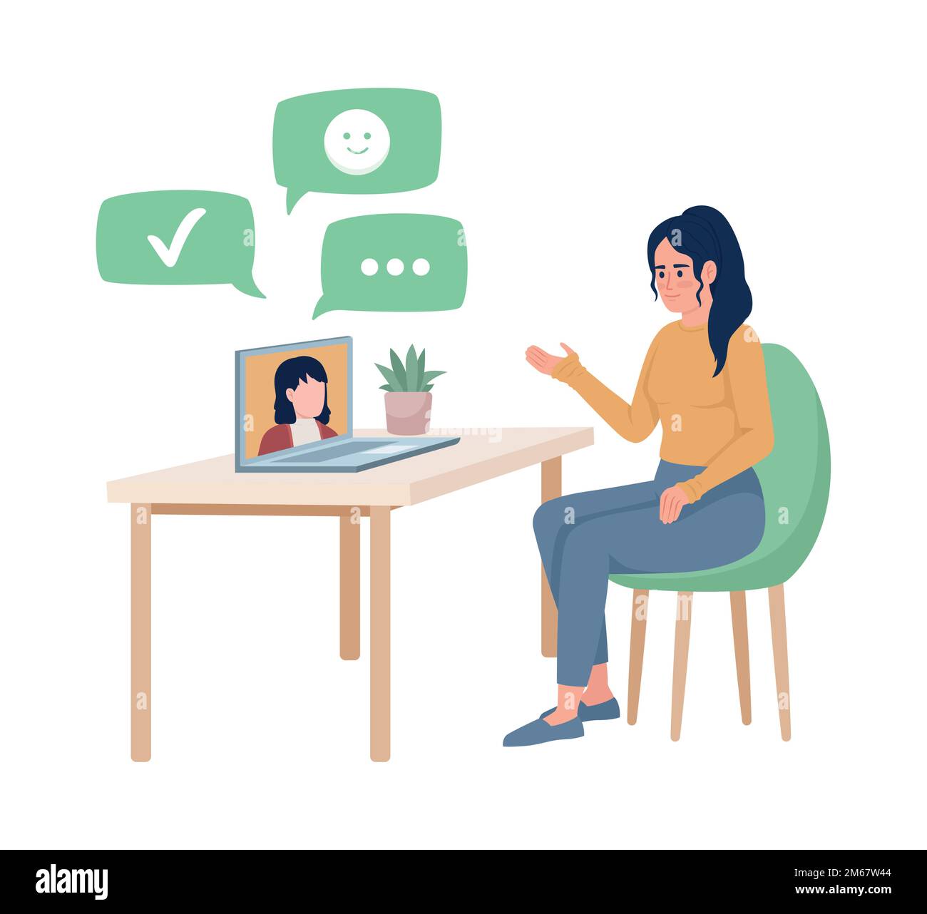 Positive feedback semi flat color vector character Stock Vector Image ...