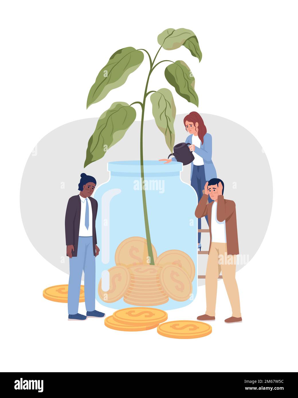 Wrong investment flat concept vector illustration Stock Vector Image ...