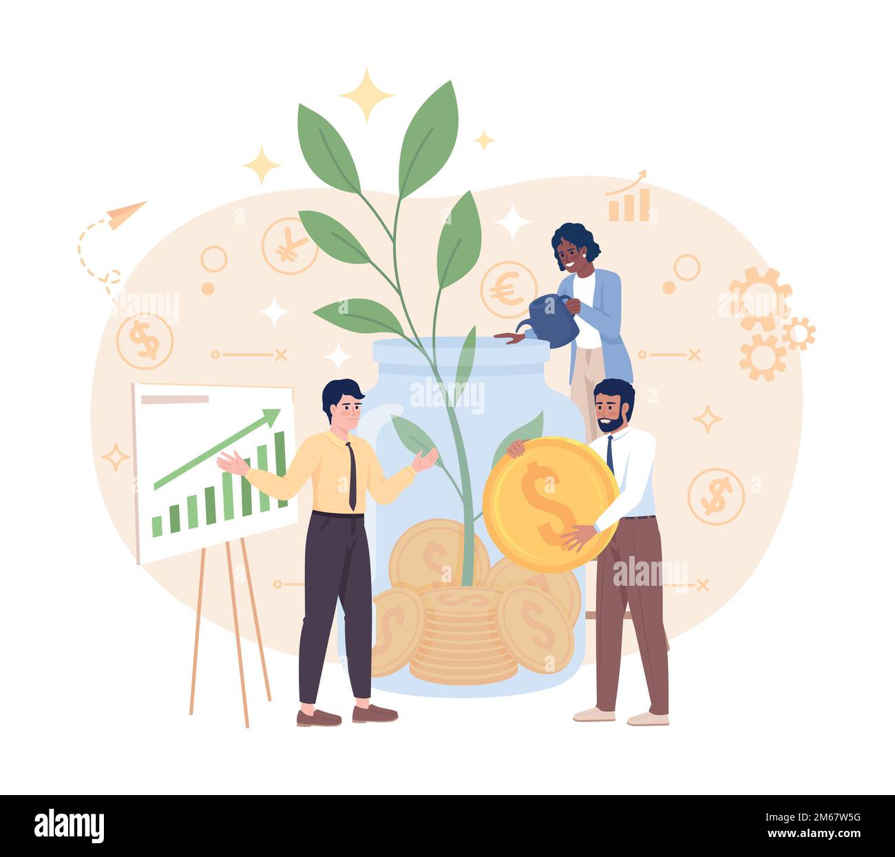 Financial growth flat concept vector illustration Stock Vector Image ...