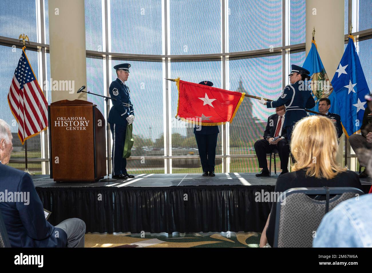Members of the Oklahoma Air National Guard case Maj. Gen. Michael C ...