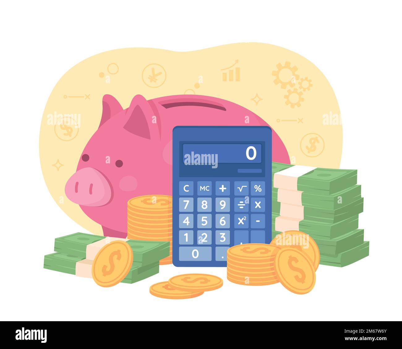 Calculating money flat concept vector illustration Stock Vector Image ...