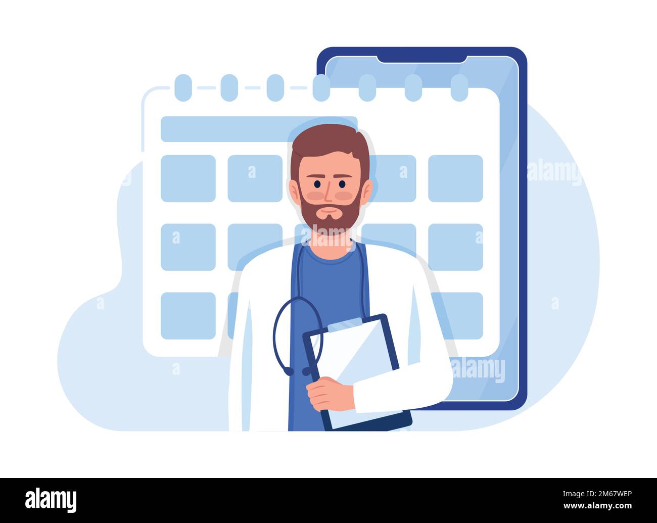 Making appointment with doctor flat concept vector illustration Stock ...