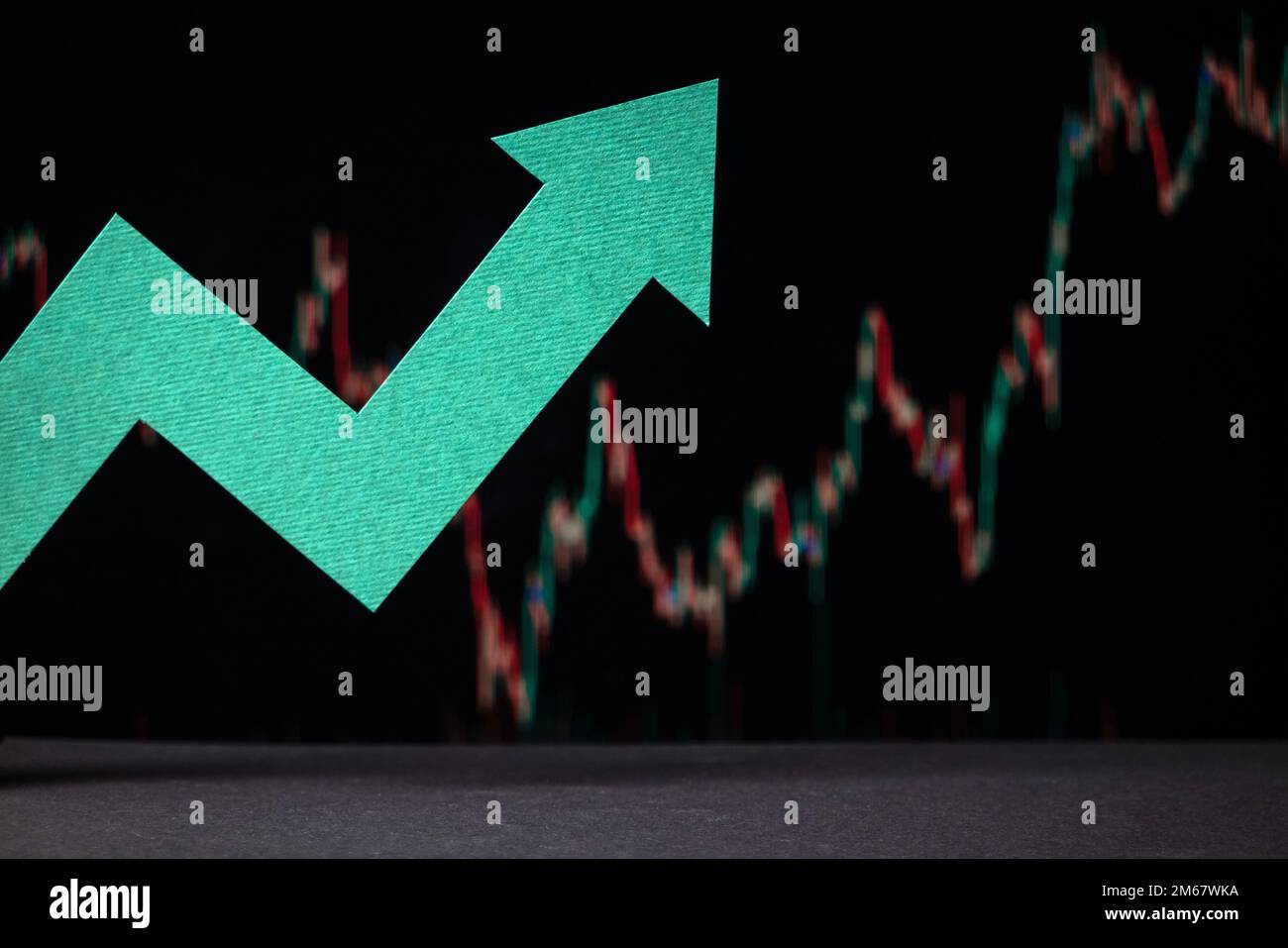 Growth in the stock or crypto market. Price action going up. Economic ...