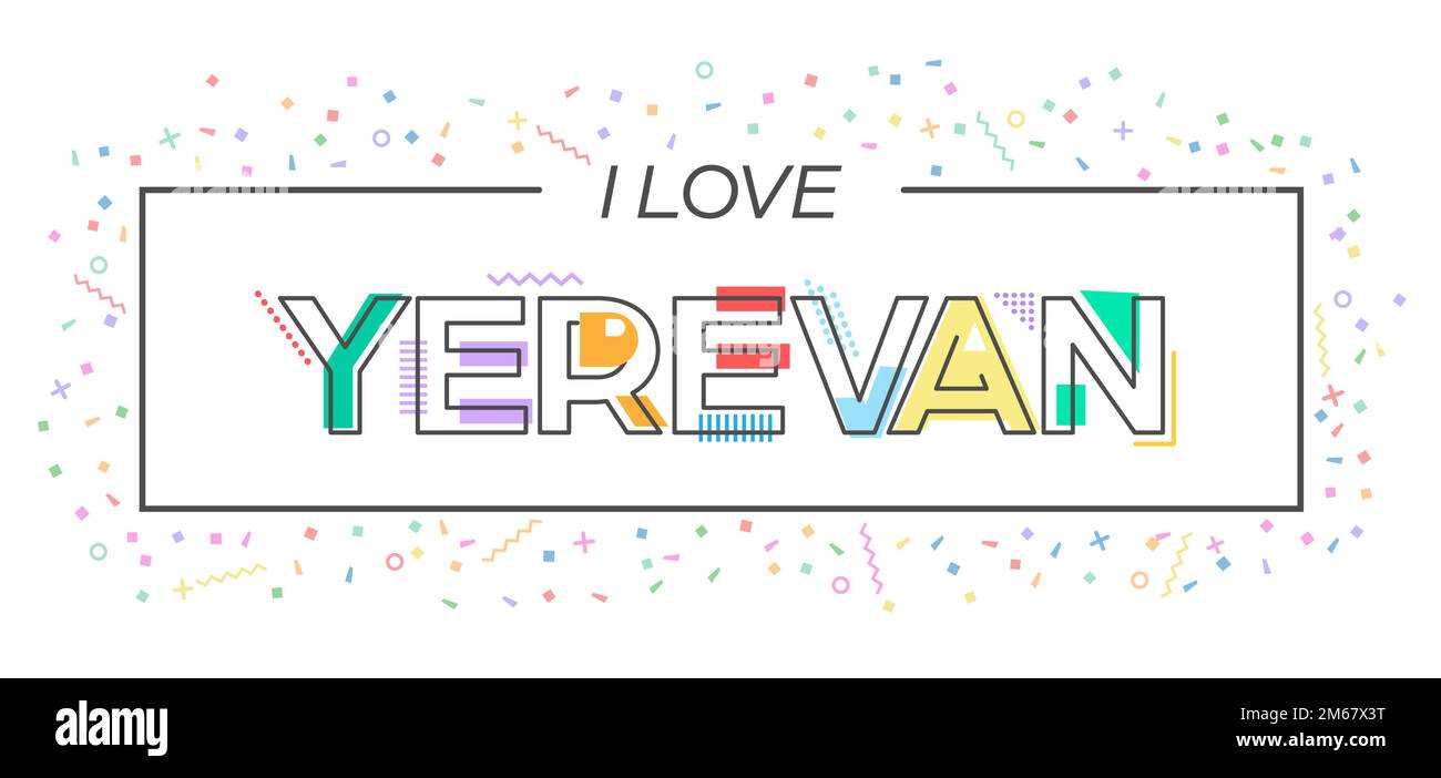 I love Yerevan. Vector lettering for postcards, posters, posters and ...