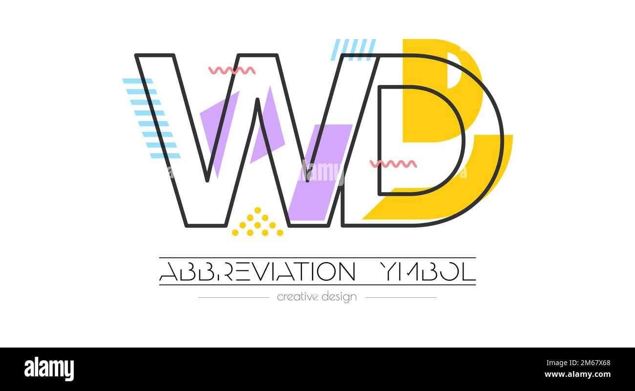 Letters W and D. Merging of two letters. Initials logo or abbreviation ...