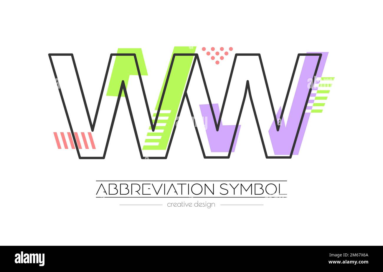 Letters W and W. Merging of two letters. Initials logo or abbreviation ...