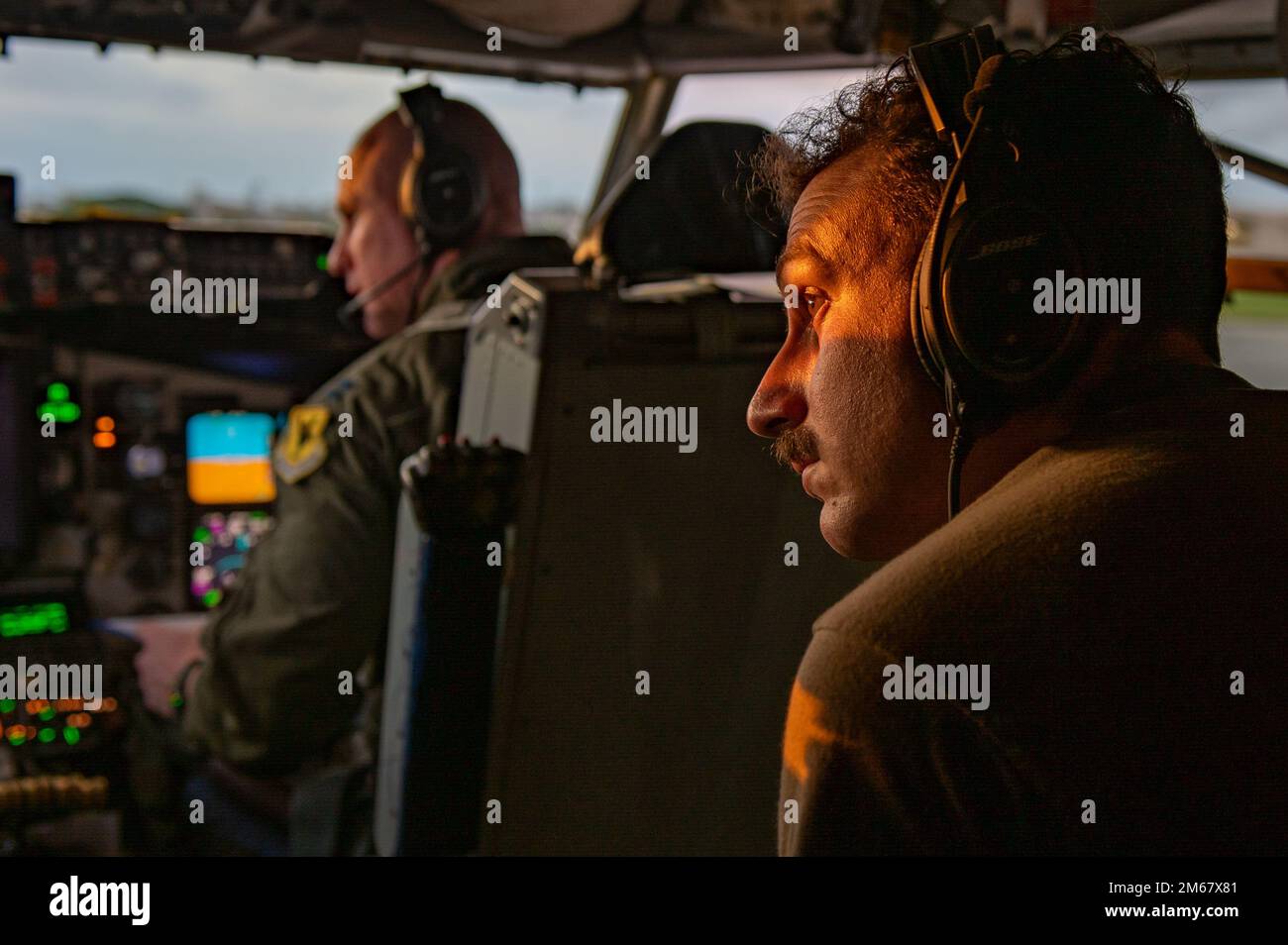 Senior Airman Bryan Clement, right, 909th Air Refueling Squadron boom ...